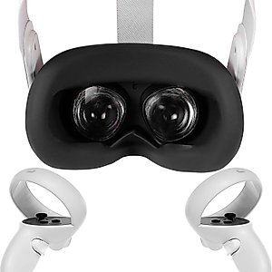 Devansi Newest VR Silicone Face Cover for Oculus Quest 2 Face Protect Skin Sweatproof Lightproof Anti-Leakage