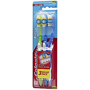 Colgate Extra Clean Full Head Toothbrush, Medium - 3 Count (Pack of 1)