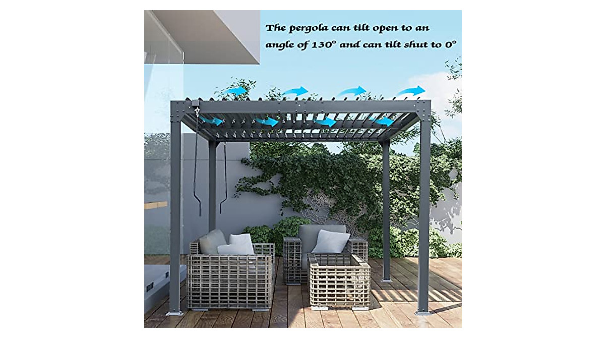 BPS 10'x13' Louvered Pergola: Waterproof Patio Shelter