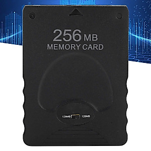 Playstation 2 Memory Card, Compatible with All Ps2 Models Light Game Memory Card Portable Game Memory Card 256MB Accessory for PS2 Playstation 2 Game Data Console (Black)