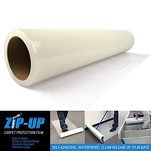 ZIP-UP Products Carpet Protection Film - 24" x 50' Floor and Surface Shield with Self Adhesive Backing & Easy Installation - CPF2450