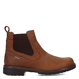 Clarks Men's Morris Up Waterproof Chelsea Boot, Dark Tan Leather, 10.5