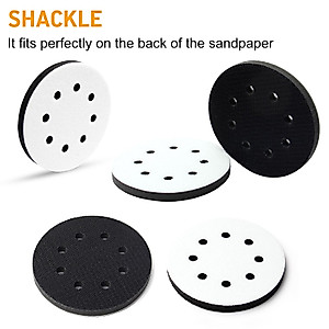 Orbital Sander Foam Pad, 5 inch 8 Holes Hook and Loop Backing Pad, Soft Sander Cushion Pad, Foam Sanding Pads for Orbital Sander (Pack of 5)