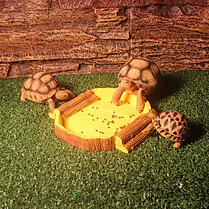 Senzeal Reptile Food Dish Terrarium Water Bowl Resin Tortoise Food Feeding Bowl for Lizard, Gecko, Bearded Dragon, Chameleon