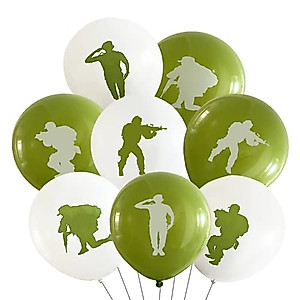 40PCS Patriotic Soldier Balloons,Veterans Day Memorial Day Independence Day Deployment Returning Back Military Army Retirement Party Birthday Party Decor