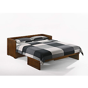 NIGHT & DAY Furniture Murphy Cube Cabinet Bed (Black Walnut, Queen)