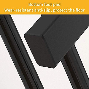 UDEAR Garment Rack, 43.3 Inches Freestanding Double Rod Clothing Racks for Hanging Clothes,Black