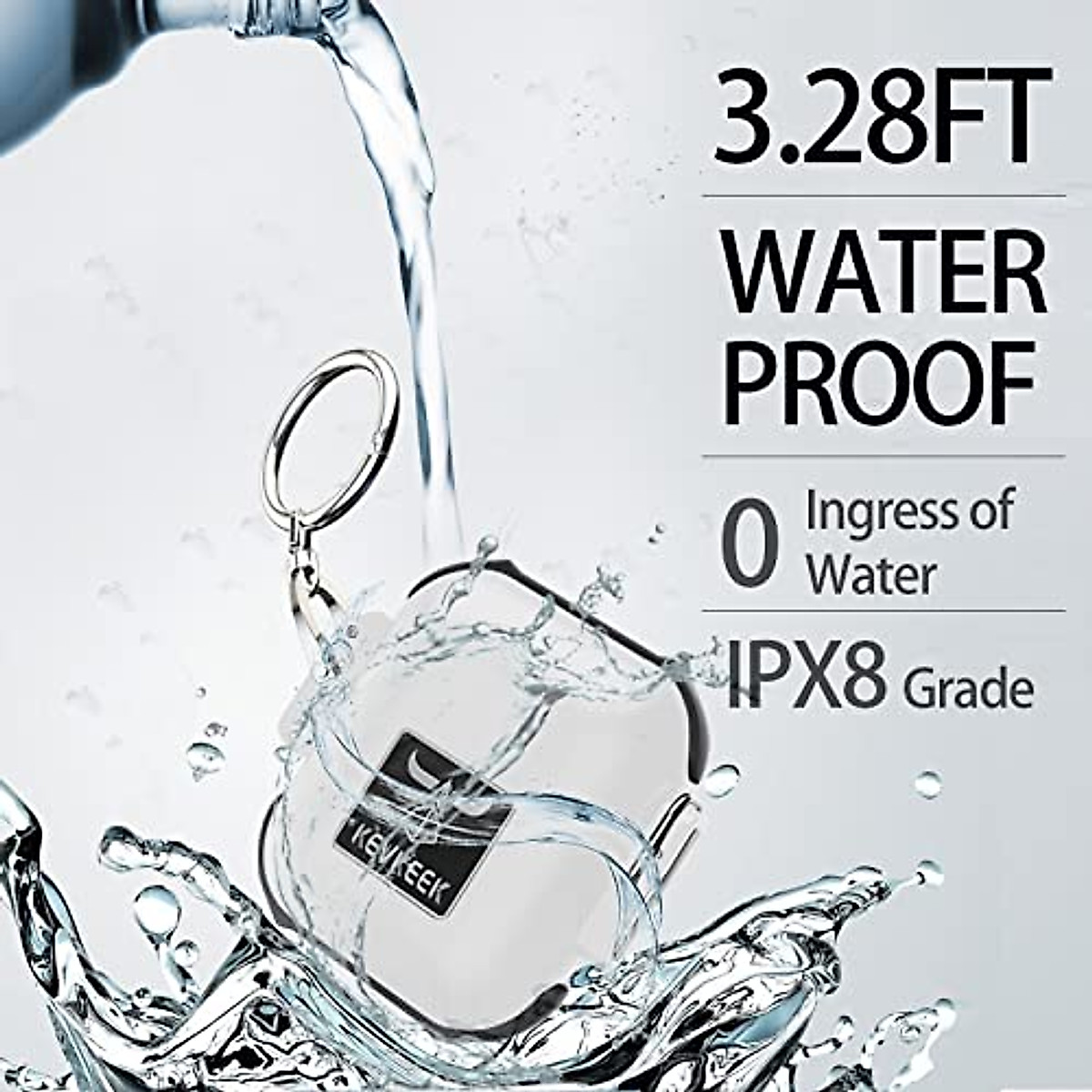 Drop Protected AirPods Case,Waterproof Up to 3 Feet,PC+TPU Material Compatible Wireless Charging for Apple Airpods Series 1 & 2, Carabiner Included-Opacity White & Black