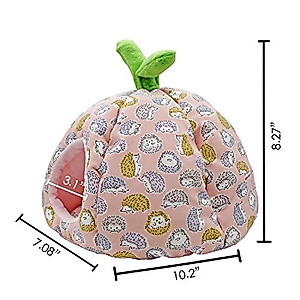 Handmade Sleeping Bag Pouch Hideout Cave Habitat for Hedgehog Guinea Pig Hamster Ferret Squirrel Small Animal Bed Nest House Cage Portable Big Cushion (Pink)