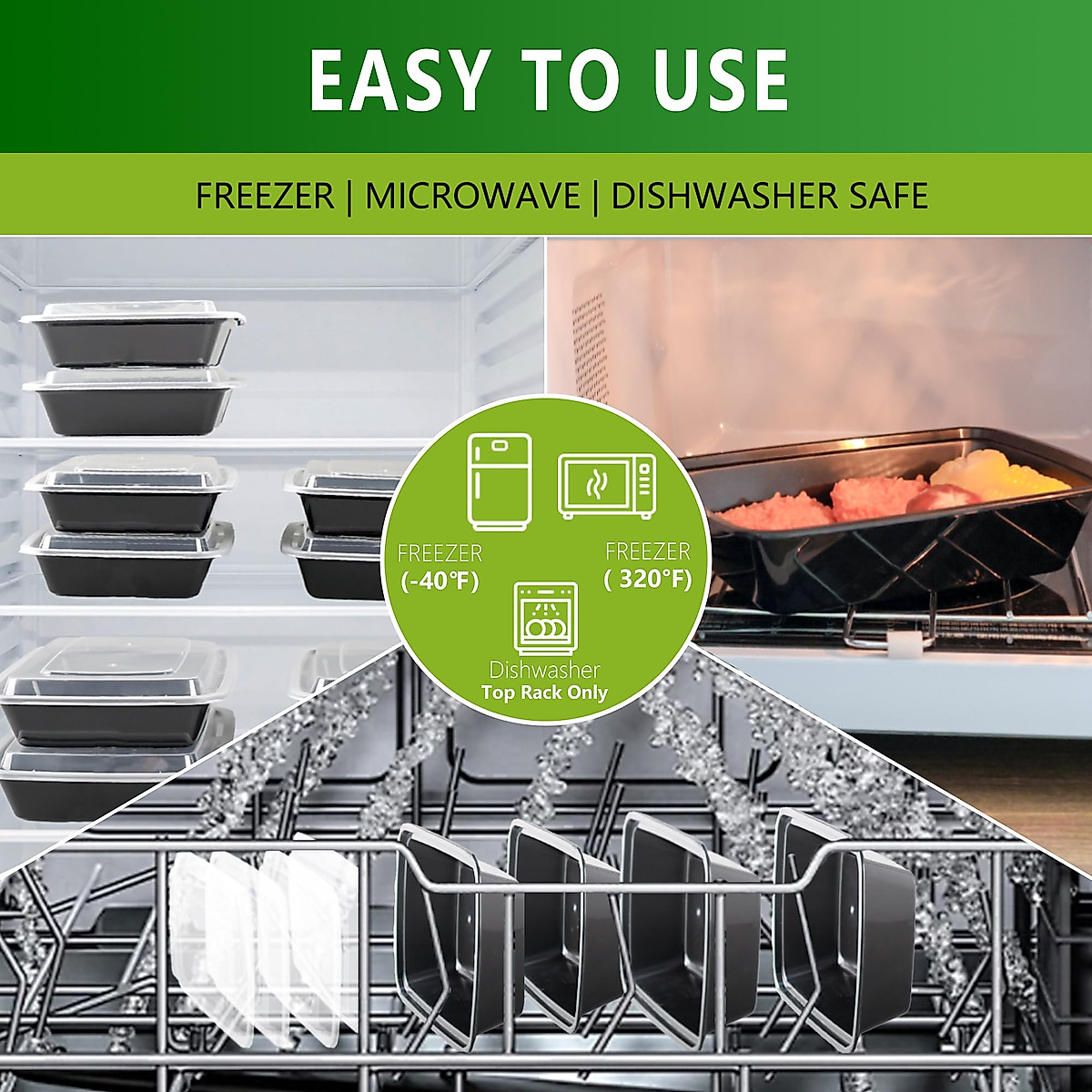 NutriBox [30 Pack] Meal Prep Containers in 3 Sizes 12, 24, 28 oz, Durable, Stackable, Reusable, BPA Free, Microwaveable, Dishwasher, Freezer Safe, Bento Box, Food Storage Set