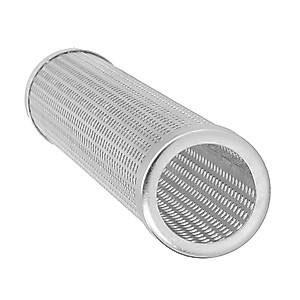 Stainless Steel Smoke Tube, Smoker Box Cylindrical Detachable Large Capacity Fruit Wood BBQ Pellet Smoker Tube for Charcoal Gas Grill(Length 30.6CM*Height 5.3CM)