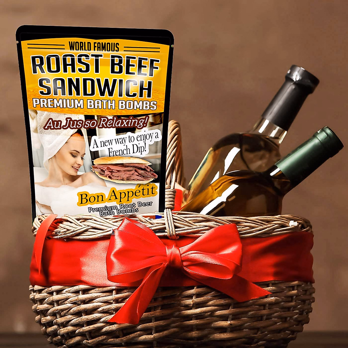 Roast Beef Sandwich Bath Bombs XL Root Beer Bath Bombs Luxury Bath Balls Funny Girlfriend Gags for Best Friends Bath and Body Gags for Men Funny Spa Gifts for Men Weird Gifts Au Jus French Dip