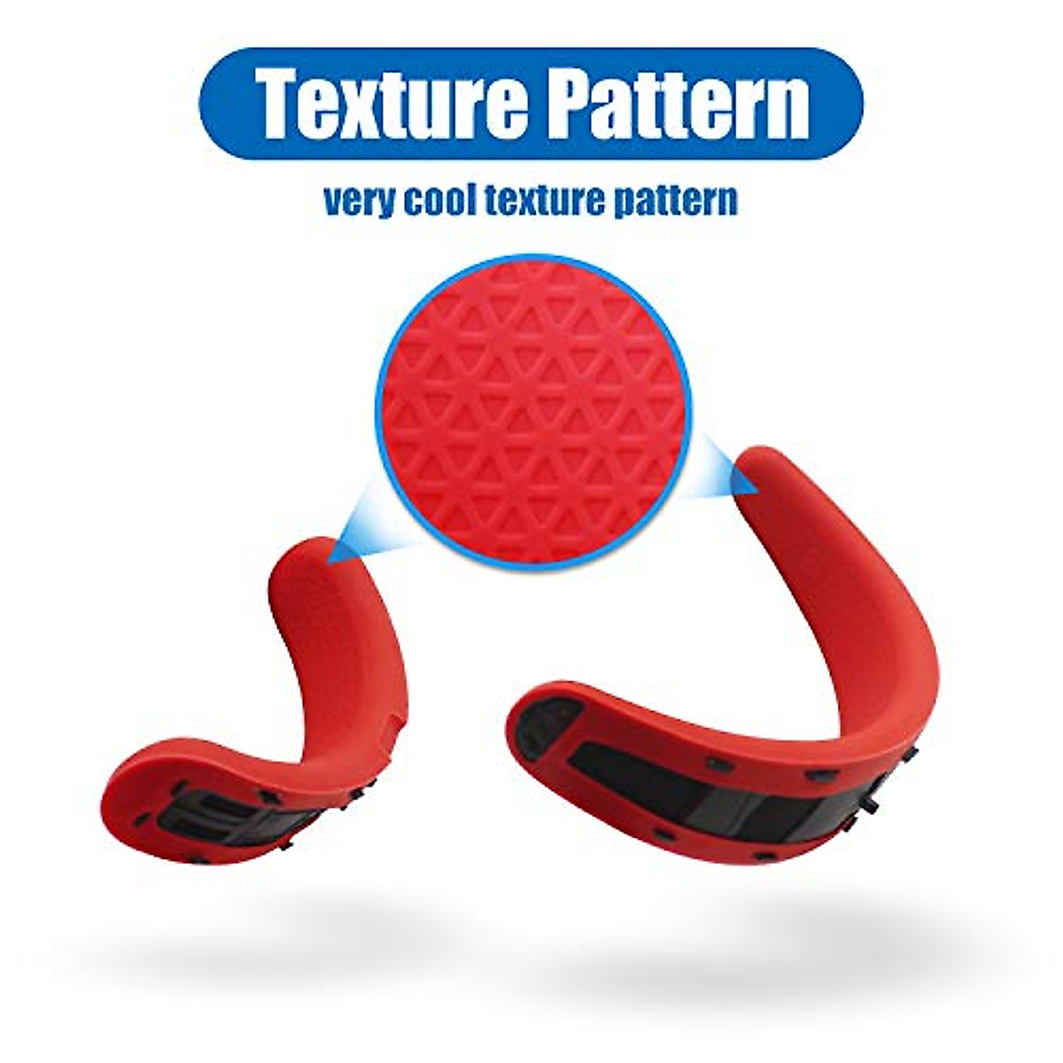 AMVR VR Front Foam & Rear Foam Silicone Protective Covers for Oculus Rift S Headset Sweatproof Waterproof Anti-Dirty Replacement Accessories (Red)