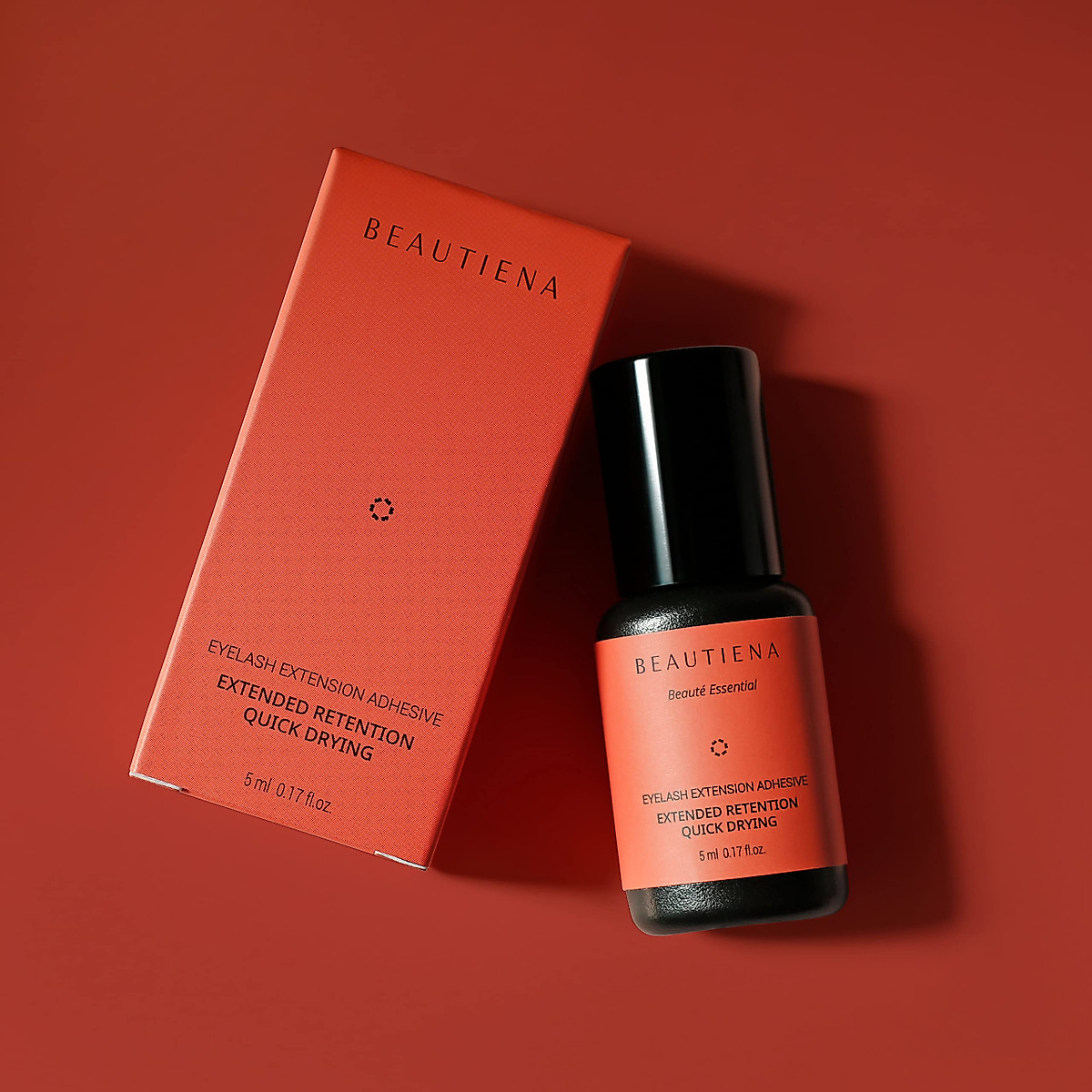 All New Professional Eyelash Extension Glue by BEAUTIENA – 7 Weeks Retention 1.0-2.0 Secs. Drying Time Semi-Permanent Long Lasting Lash Glue Eyelash Glue 0.17 Oz. (5ml) / Never for Self-Application