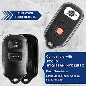 KeylessOption Key Fob Cover Case Replacement for 2000 2001 2002 2003 2004 2005 2006 2007 2008 Toyota Celica Echo Highlander Prius Rav4 Tacoma Yaris 4Runner Tundra Remote Shell, 3-Button HYQ12BBX