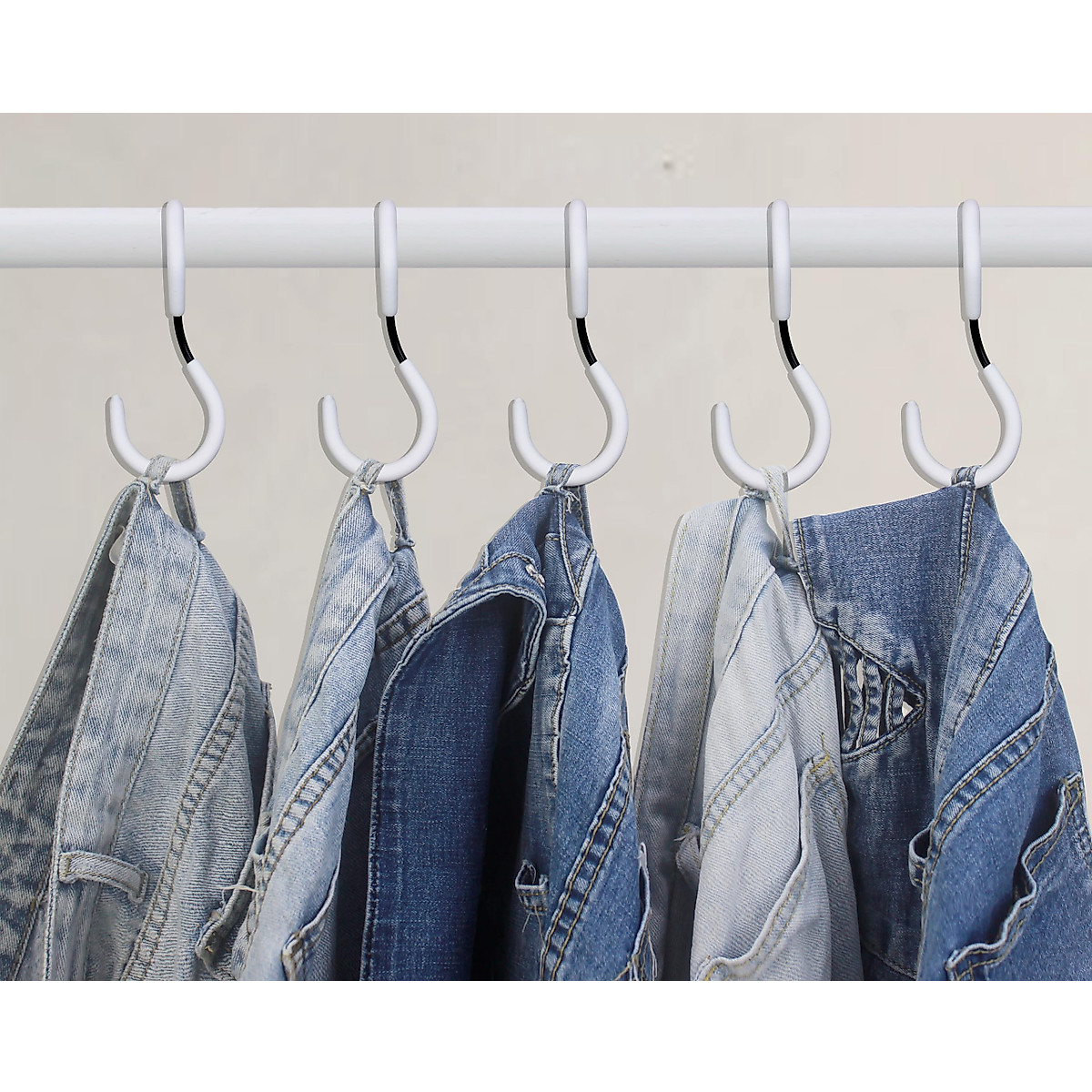 echinff 10 Pack S Hooks for Hanging,Heavy Duty S Shaped Hooks with 2 Extra Protective Covers,Bathroom Hook,Kitchen Hooks,Closet S Hooks for Purse,Jeans,Plants,Pots,Pans,Cups,Towels and Bags