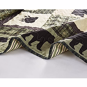 Virah Bella Quilted Throw Blanket 50" x 60" Bear Star Lightweight Throw Quilt Great for Loungers & Extra Bedding - Beautiful Lodge-Themed Blanket