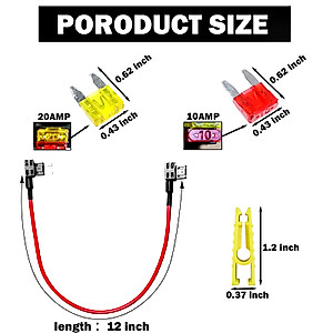 Fuse Adapter Fuse Holder TIPM Bypass Cable for 2007-2016 Dodge Ram/Chrysler VW 14AWG WIRE/ 20AMPS