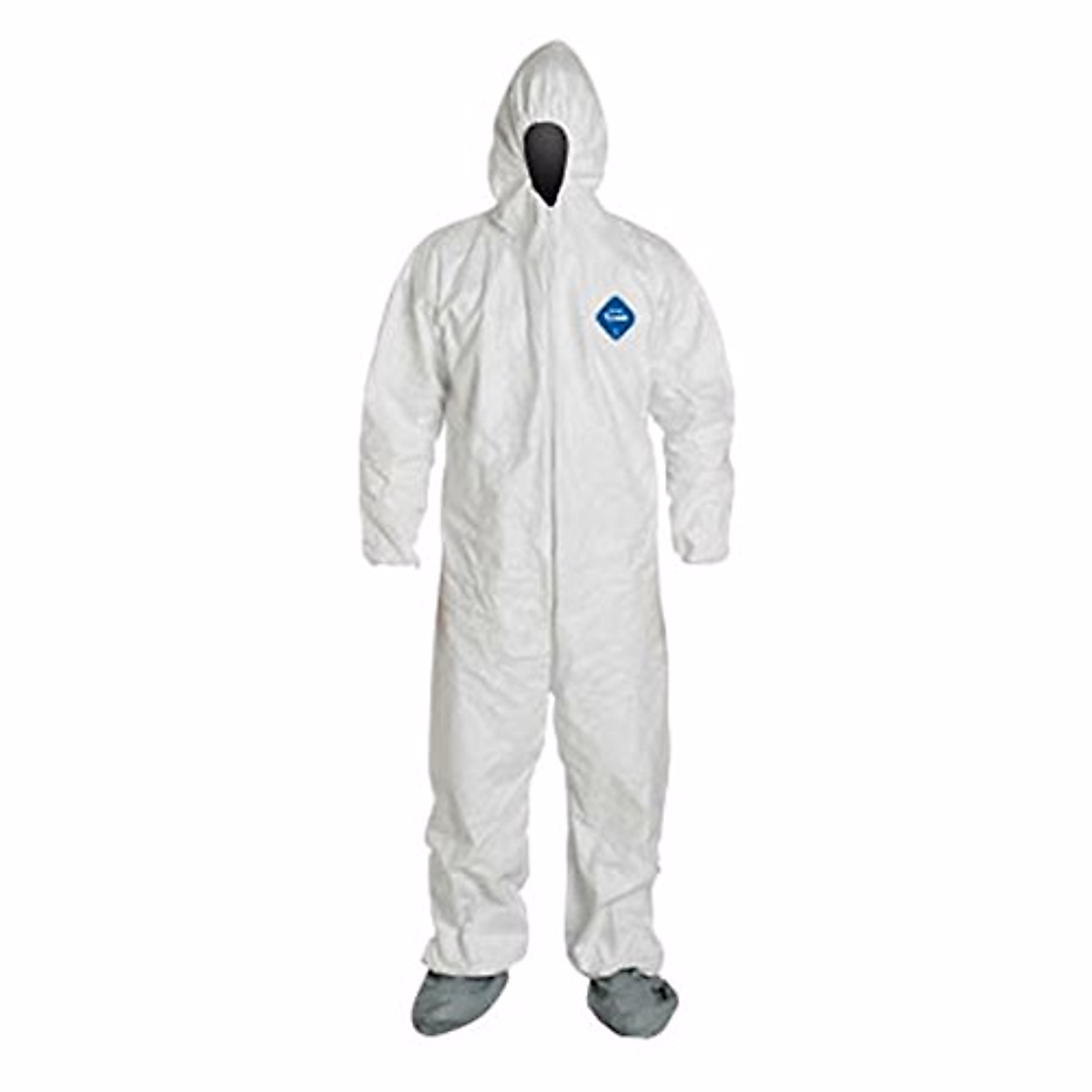 DuPont TY122S Disposable Elastic Wrist, Bootie & Hood White Tyvek Coverall Suit 1414, XX-Large
