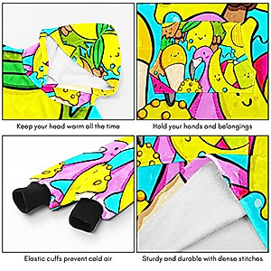 Summer Flamingo Wearable Blanket Hoodie,Oversized Hooded for Women,Comfy Sweatshirt