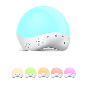 White Noise Sound Machine, Sound Machine with Warm Night Light, 25 Soothing Sounds, APP & Voice Control, Auto-Off Timer, White Noise Maker for Sleeping Baby Adults Kids, Gift for Father's Day