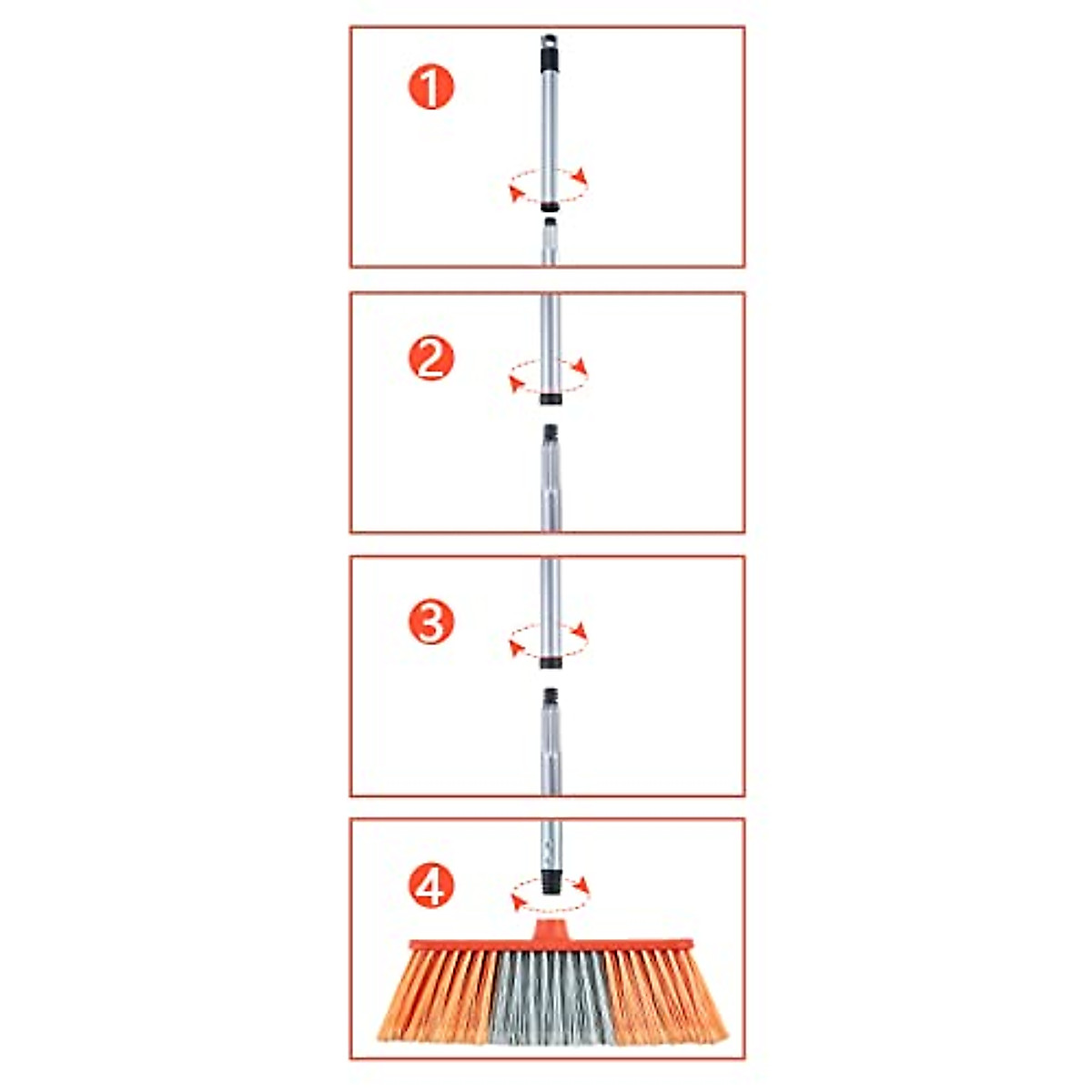 Broom Indoor Outdoor Angle Broom Household Heavy Duty Broom with Long Handle 56" for Floor Cleaning Great for Home Kitchen Garage Patio Garden Pet Hair