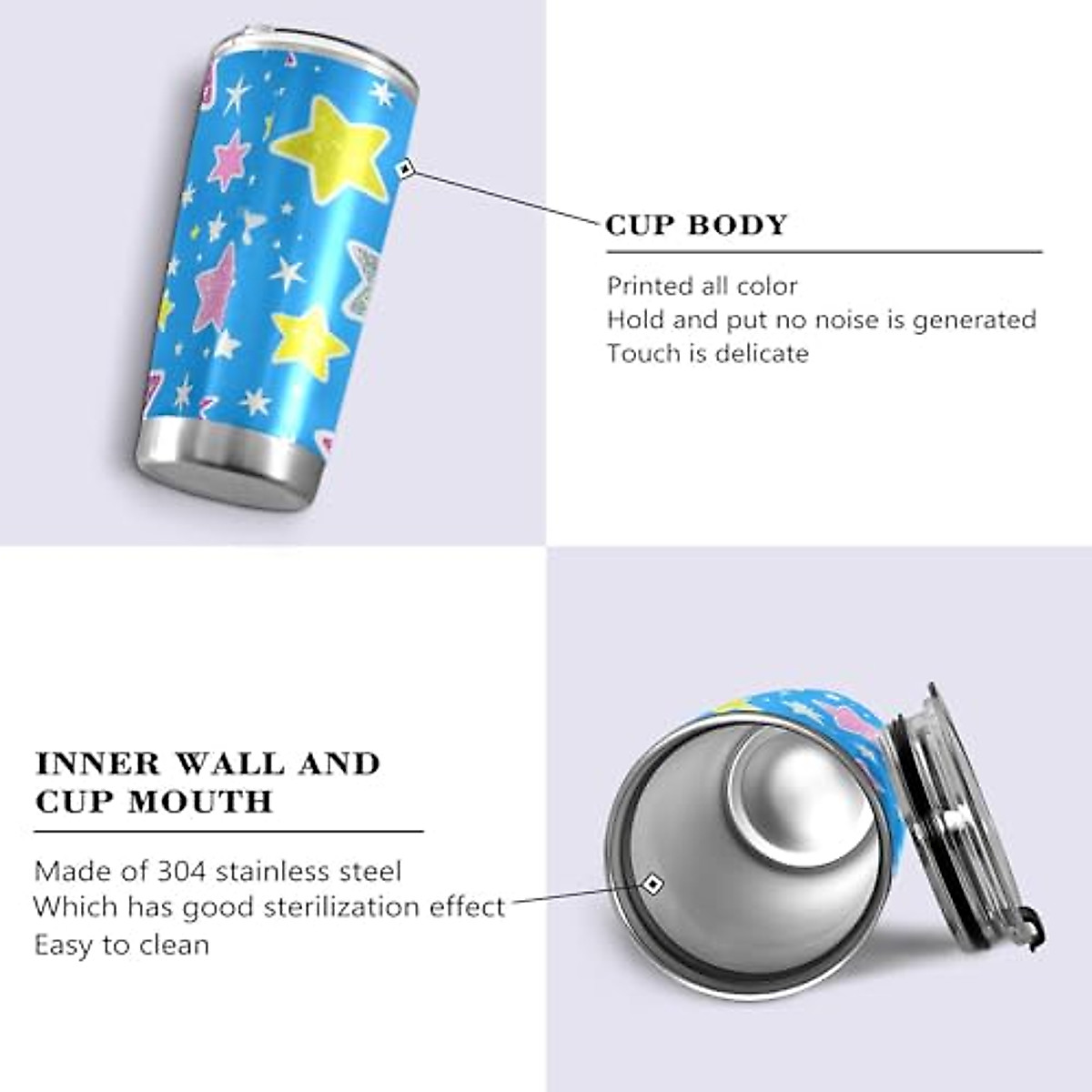 HXshaoye Fake Glitter cartoon star colorful Stainless Steel straw water bottle with Lid and Straw coffee mugs for travel leakproof coffee travel mug 20 oz vaso para cafe termica 20oz