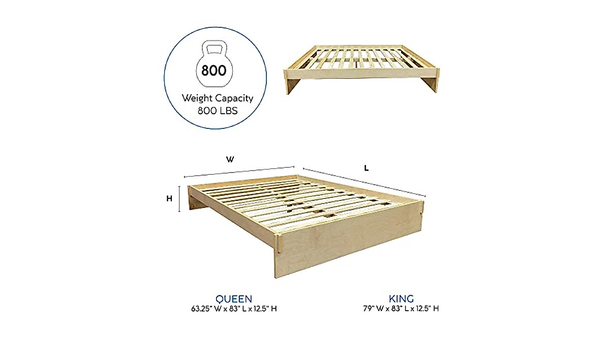 Classic Brands Liberty Wood Bed Frame - Queen in Maple