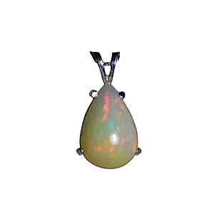 Handmade 925 Sterling Silver Pear Ethiopian Fire Opal Wedding Pendant gift jewelry