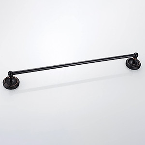 ONEMTB Brass Towel Holder Matte Black, Arm Length 56cm Wall Mounted Bath Towel Rack Euro Towel Bar for Kitchen Bathroom-60x7.2cm