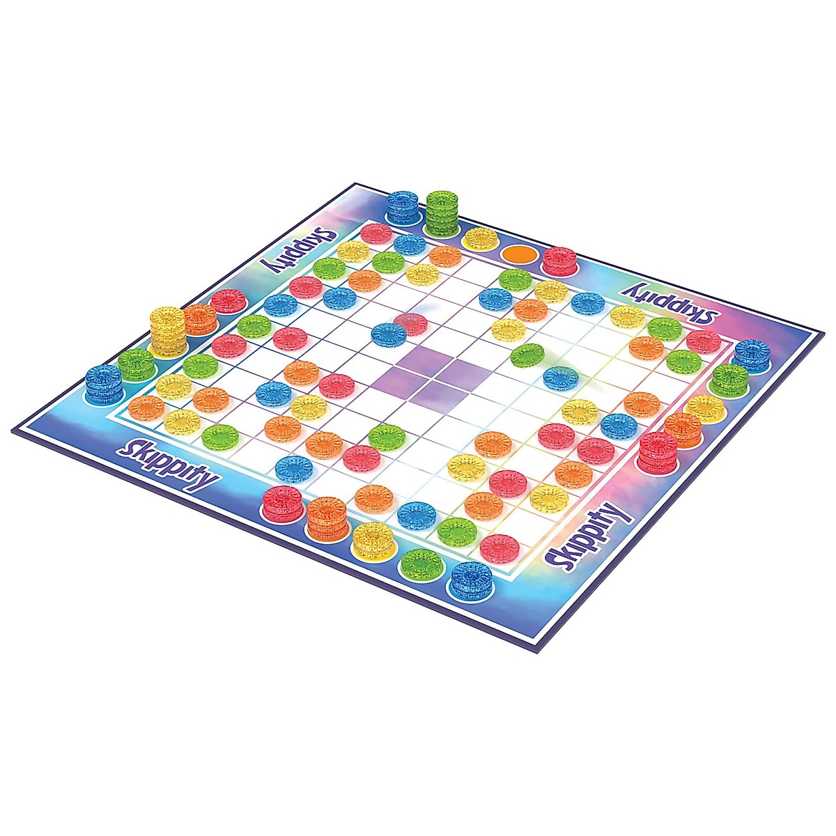 MindWare Skippity – Jump-and-Capture Board Game for 2 to 4 Players – Twist on Checkers – 100pc – Fun for Kids & Adults, Ages 5+
