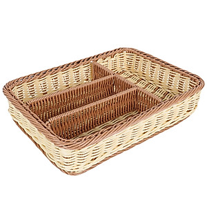 Cabilock Plastic Fork 1pc Cutlery Basket Wicker Cutlery Box Shelf Supports