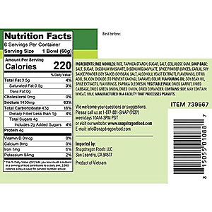 Instant Pho Noodle Bowls, Vietnamese Pho Bowls in Beef Broth Soup, Authentic Pho Rice Noodles and Seasoning, Gluten Free, 2.1 oz (Pack of 12)