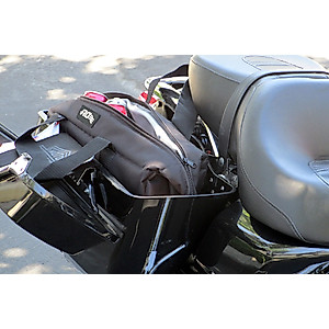 AO Coolers - AO18MOTO Motorcycle Saddle Bags Soft Cooler (15-Can Capacity), Black