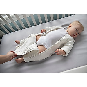 Baby Brezza 2-in-1 Double Zipper Baby Sleepsuit - Unique Swaddle Transition Sleepsuit - Breathable with Mesh Panels - Converts from Sleepsuit to Sleep Vest, 3-6 Months, Cream