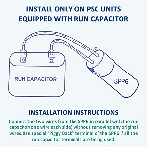 MIFLUS SPP6 Hard Start Kit for Air Conditioner,AC Hard Start Capacitor,Increases Starting Torque 500% from 4,000 BTU Window Units to 120,000 BTU Commercial Units(1/2 Thru 10 H.P.)