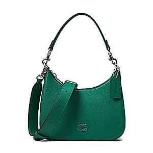 Coach Hobo Crossbody in Cross Grain Leather Green One Size