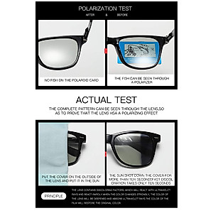 FEISEDY Vintage Polarized Photochromic Sunglasses Men Women 100% UV Protection Outdoor Square Sunglasses B1001