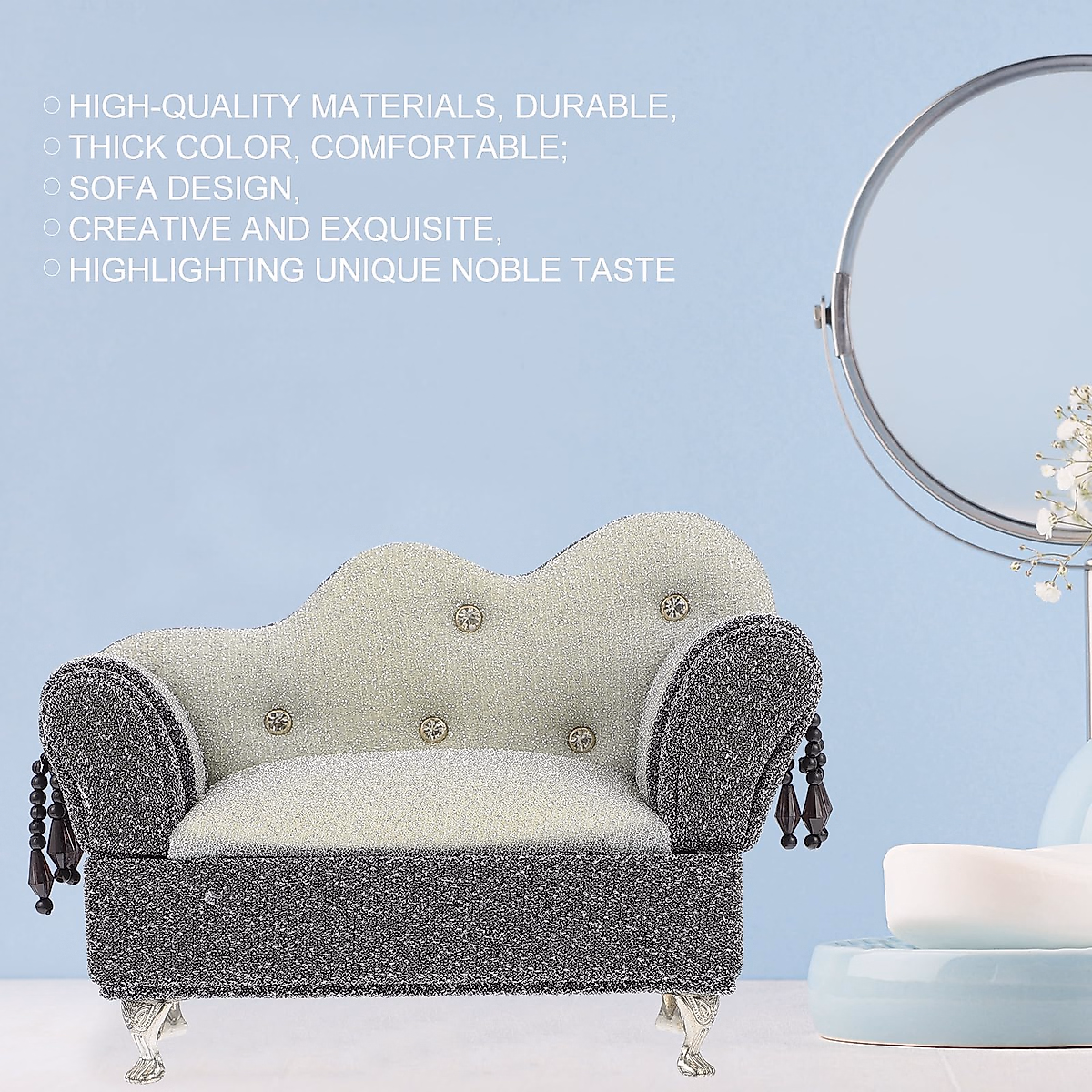 ibasenice Jewelry Storage Box Sofa Jewelry Box Nordic Jewelry Armoire Sofa Couch Beautiful Jewelry Case Dollhouse Furniture Desktop Decoration for Women Girls