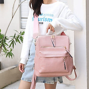 IBLUE Fashion Backpack Purse for Women Convertible Travel Shoulder Bag PU Leather Satchel Handbags,#B31(green)