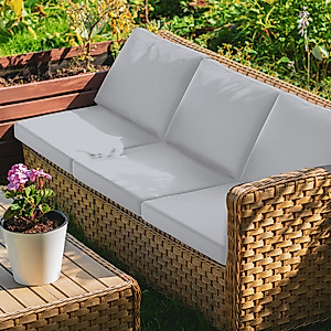 SUSIE'S GARDEN 6p Outdoor Cushion Slipcovers Outdoor Patio Cushions Covers Replacement Waterproof with Zipper for 6-Seat Outdoor Rattan Sofa Patio Furniture Cushion Covers Passive Gray, Covers Only
