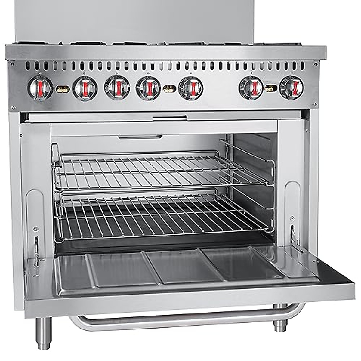 KoolMore KM-CR36-LP 36 in. 6 Burner Commercial Liquid Propane Range with Oven