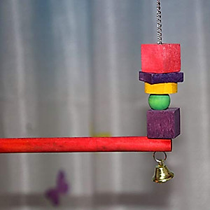 Balacoo Bird Cage Accessories Bird Toy Parrot Swing Perch Wooden Perch Toys for Medium and Large Parrots Cockatoo African Grey Macaws Bird Cage Accessories Bird Toy