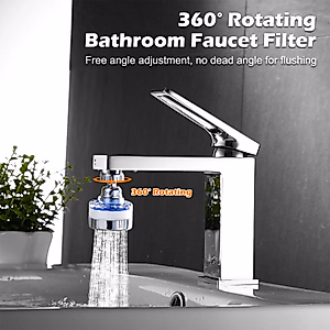 3 Pack Sink Water Filter Faucet, Universal 360 ° Rotating Kitchen Faucet Water Purifier, Bathroom Faucet Filter Removes Chlorine Fluoride Heavy Metals Hard Water for Home Kitchen & Bathroom