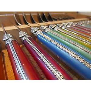 Laguiole Rainbow Platine Flatware in Presentation Box (Set of 24)