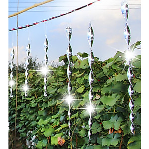 HAISENGO Bird Deterrent Scarer Rods Reflective Outdoor Bird Scarer to Keep Pigeon and Woodpecker Away from Garden or Yard, 11.8 Inches (Silver(10pcs))