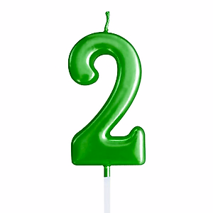 Green Birthday Candles 2 Candle 2nd Two Years Cake Bady Roman Numberal Cool Number Candle No 20 21 22 23 25 24 26 28 27 29