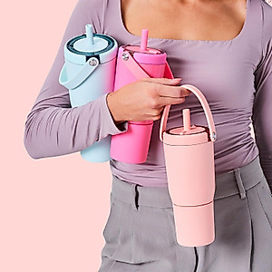 BrüMate Resa 25oz 100% Leakproof Travel Tumbler with Handle & Straw | Flexible Soft Sip Straw | Silicone Sleeve for Durability | Stainless Steel | Cup Holder & Travel Friendly | (Citrus Daisy)