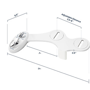 LUXE Bidet NEO 180 - Self-Cleaning, Dual Nozzle, Non-Electric Bidet Attachment for Toilet Seat, Adjustable Water Pressure, Rear and Feminine Wash, Lever Control (White)