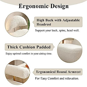 NIOIIKIT Nursery Rocking Chair, Modern Sherpa Upholstered Fabric Glider Rocker, Rocking Chair for Nursery, Comfy Armchair with High Backrest, Leisure Sofa Chair for Living Room Bedroom (Beige)